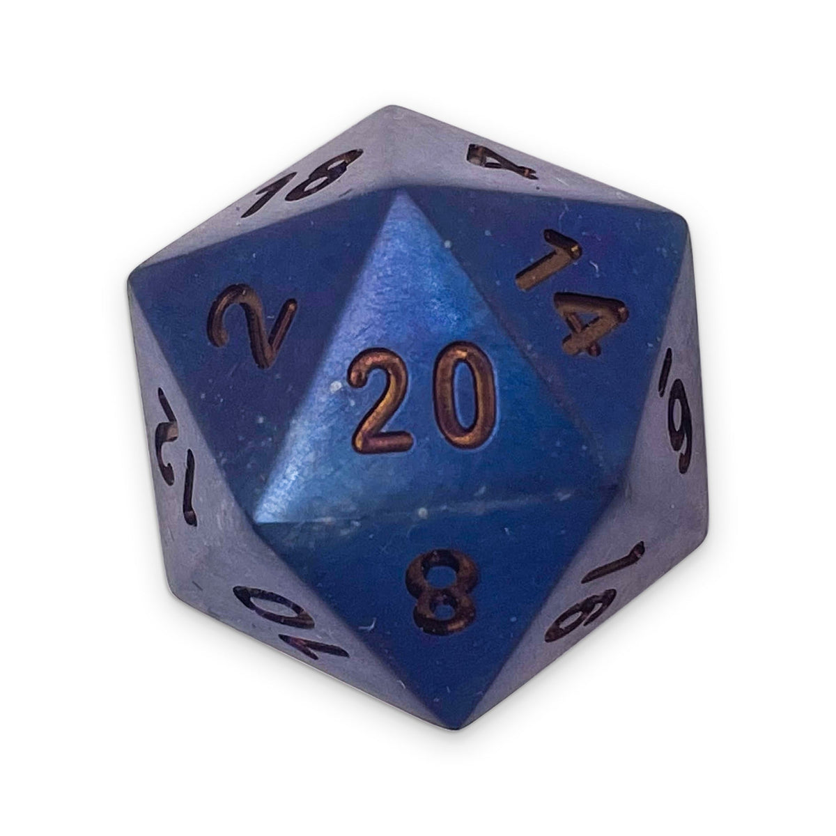 Hydra Scorched Titanium - Single D20 True Metal Dice – Norse Wholesale